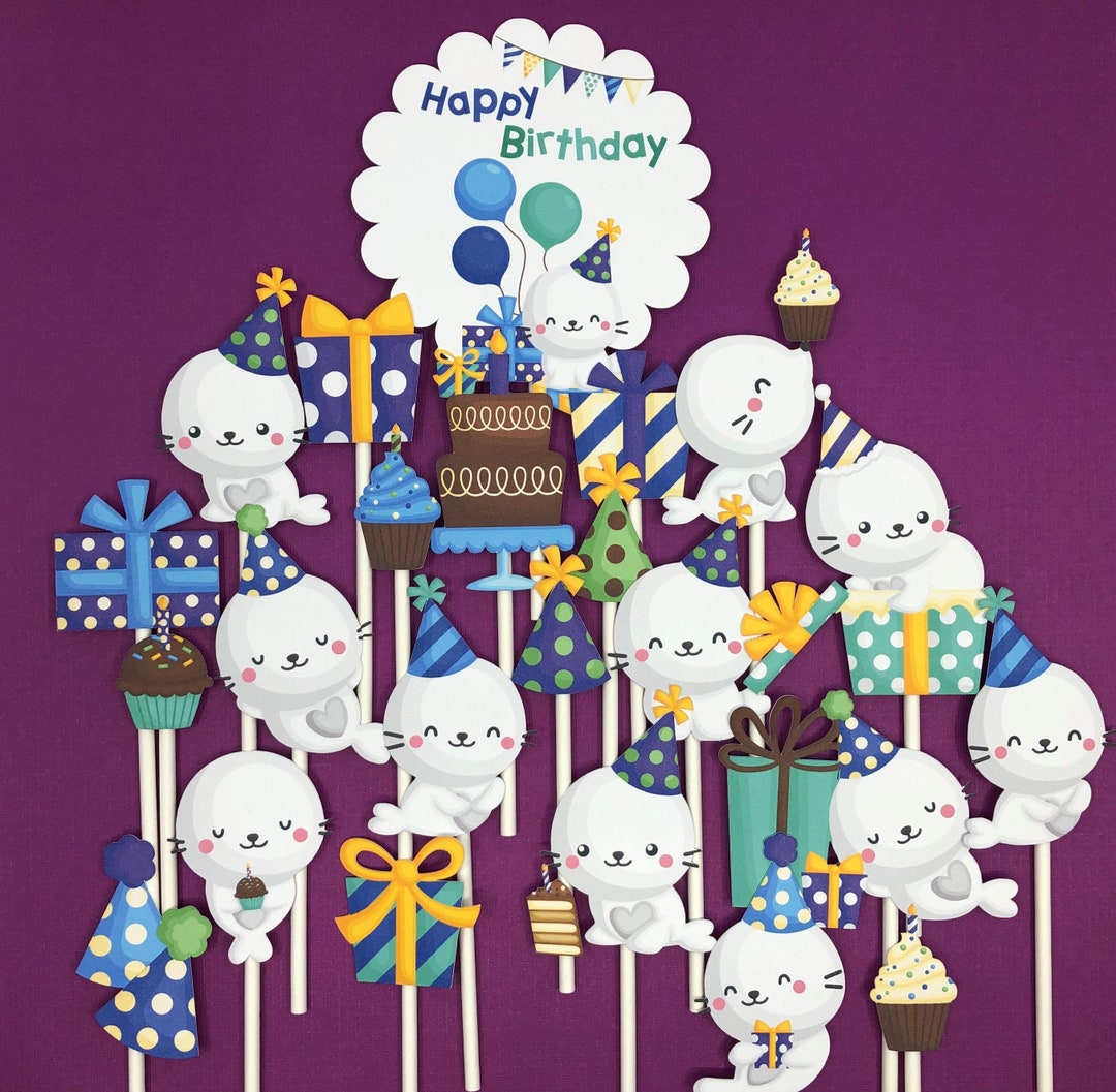 Seal Cupcake Toppers White Seal Toppers Seal Theme Birthday - Etsy