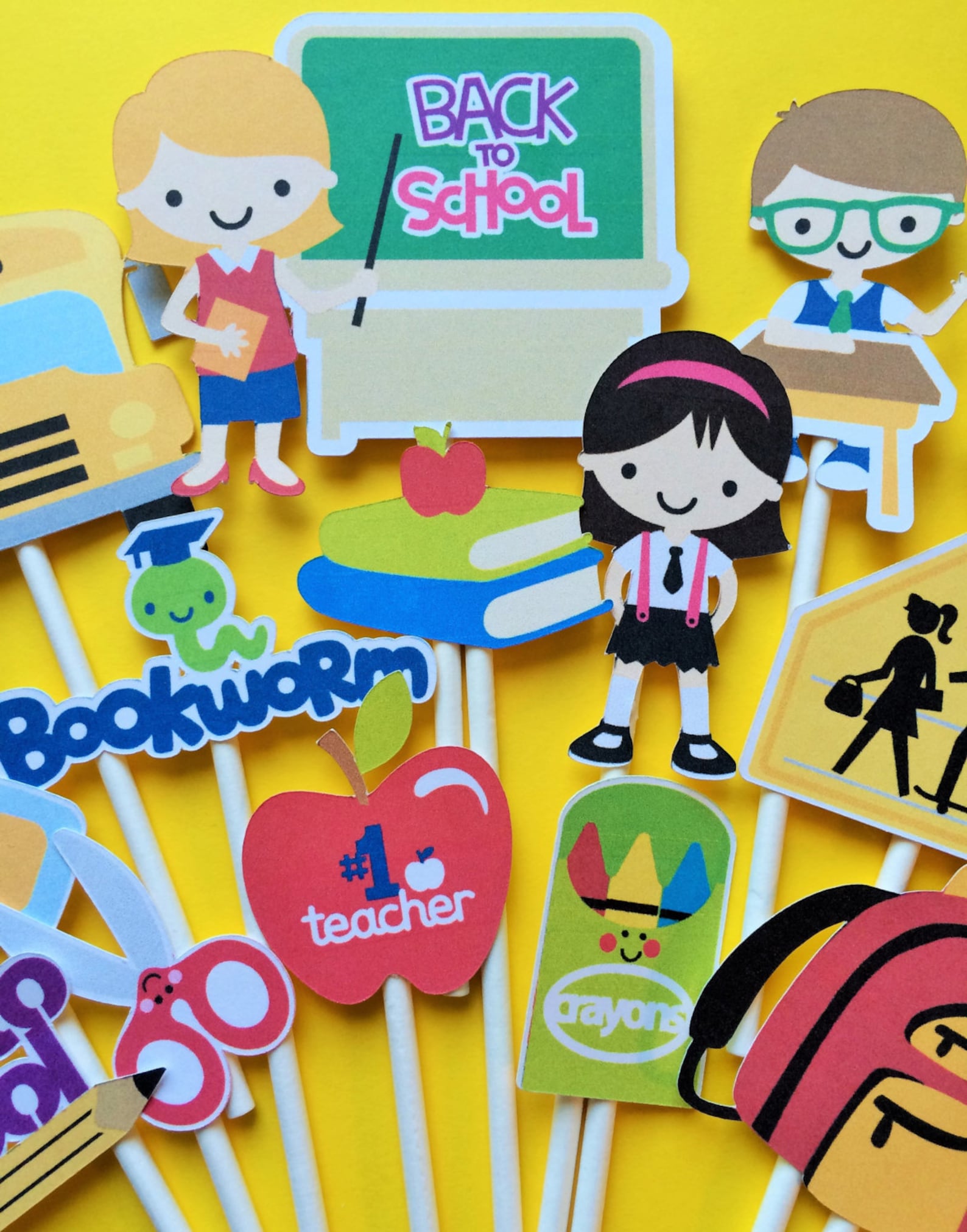 School Theme Cupcake Toppers School Toppers School Cake - Etsy