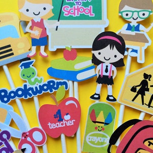 School Theme Cupcake Toppers School Toppers School Cake - Etsy
