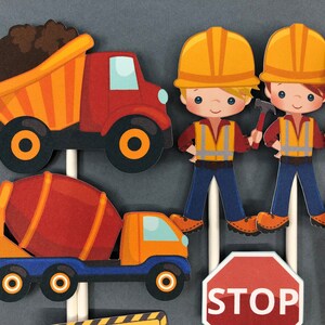 Construction Theme Cupcake Toppers Construction Theme - Etsy