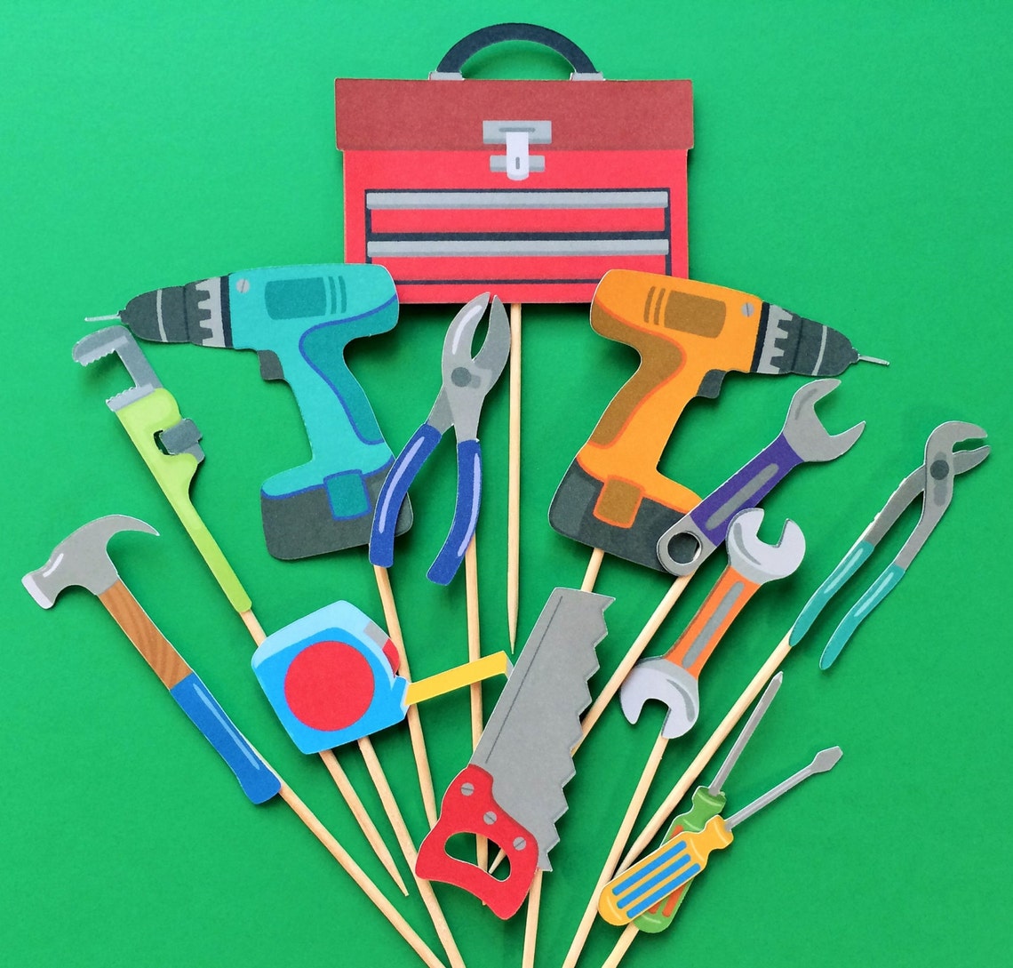 Tools Cupcake Topper Tools Toppers Tool Cake Topper Wrench - Etsy