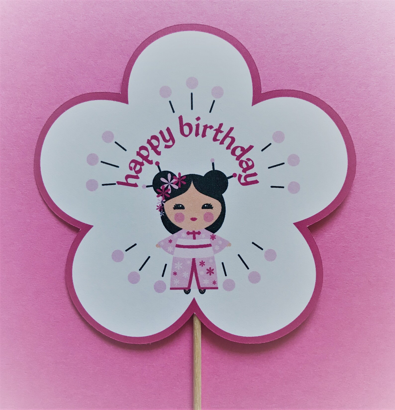 Kokeshi Dolls Cupcake Toppers Japanese Kokeshi Dolls Toppers - Etsy