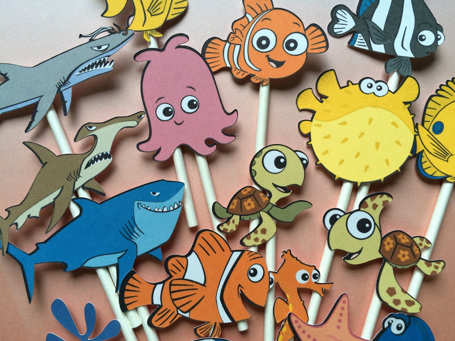 Finding Nemo Cupcake Toppers Sea Life Cupcake Toppers Nemo | Etsy