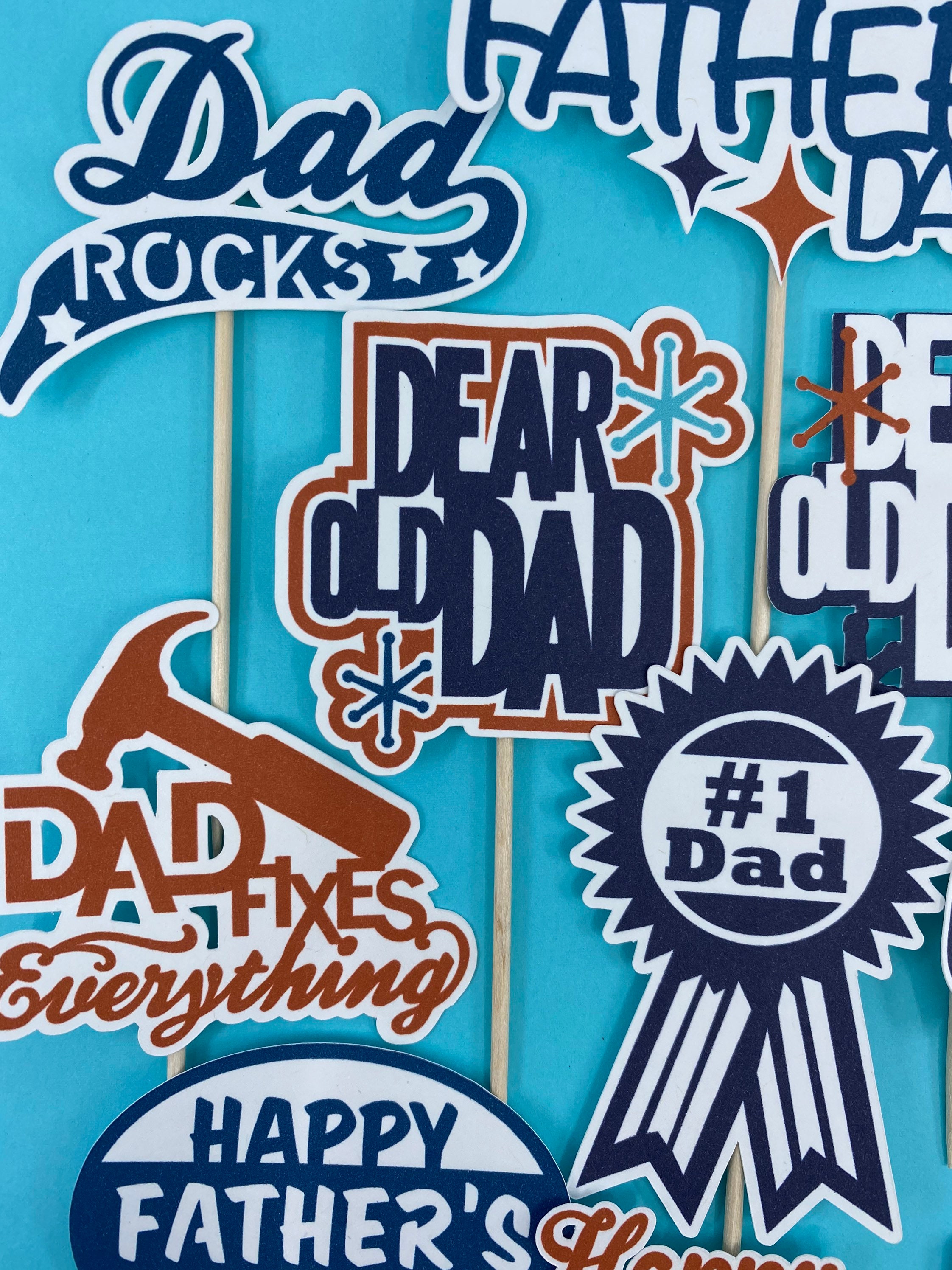 Father's Day Cupcake Toppers 12 Cupcake Toppers - Etsy