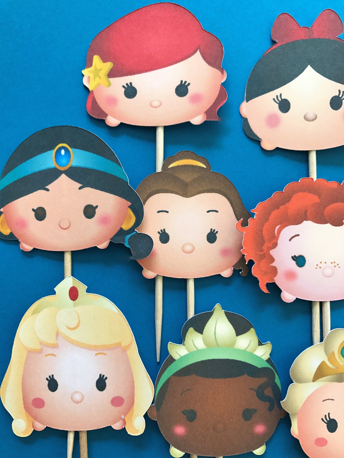 Tsum Tsum Disney Princesses Cupcake Toppers 10 Toppers | Etsy