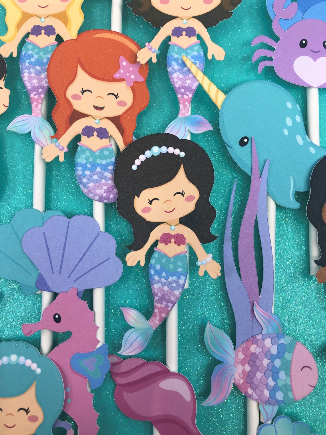 Mermaid Cupcake Toppers Mermaid Party Mermaid Theme Mermaid | Etsy