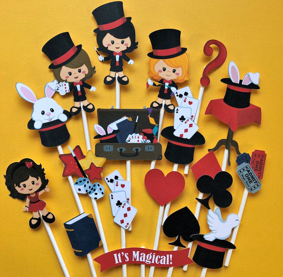 Magician Cupcake Toppers, Magic Show, Magic Theme Party, Magic Show ...