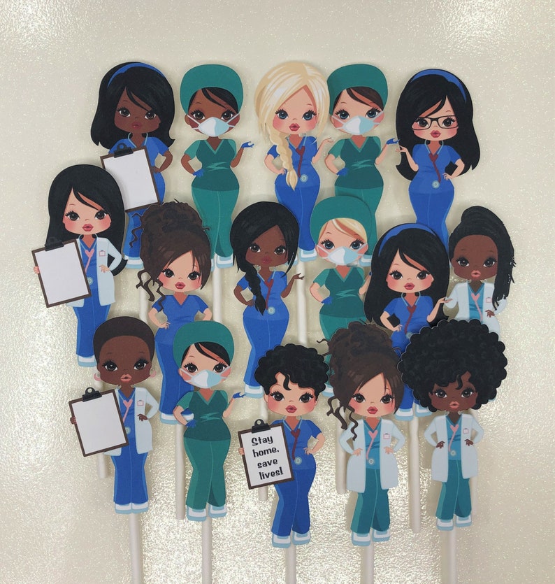 Doctor and Nurse Cupcake Toppers Doctor Nurse Healthcare - Etsy