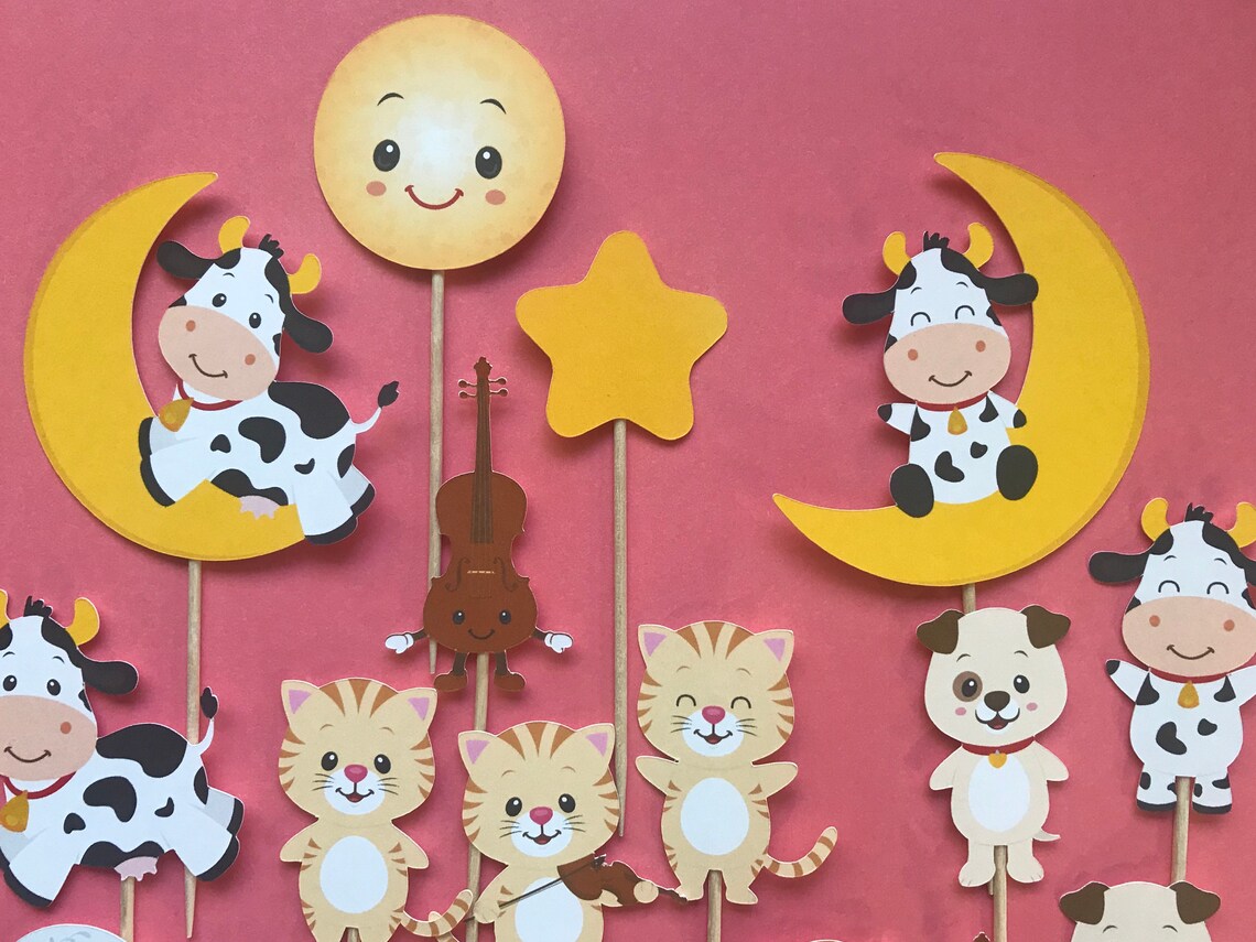 Hey Diddle Diddle Cupcake Toppers Nursery Rhymes Cupcake - Etsy