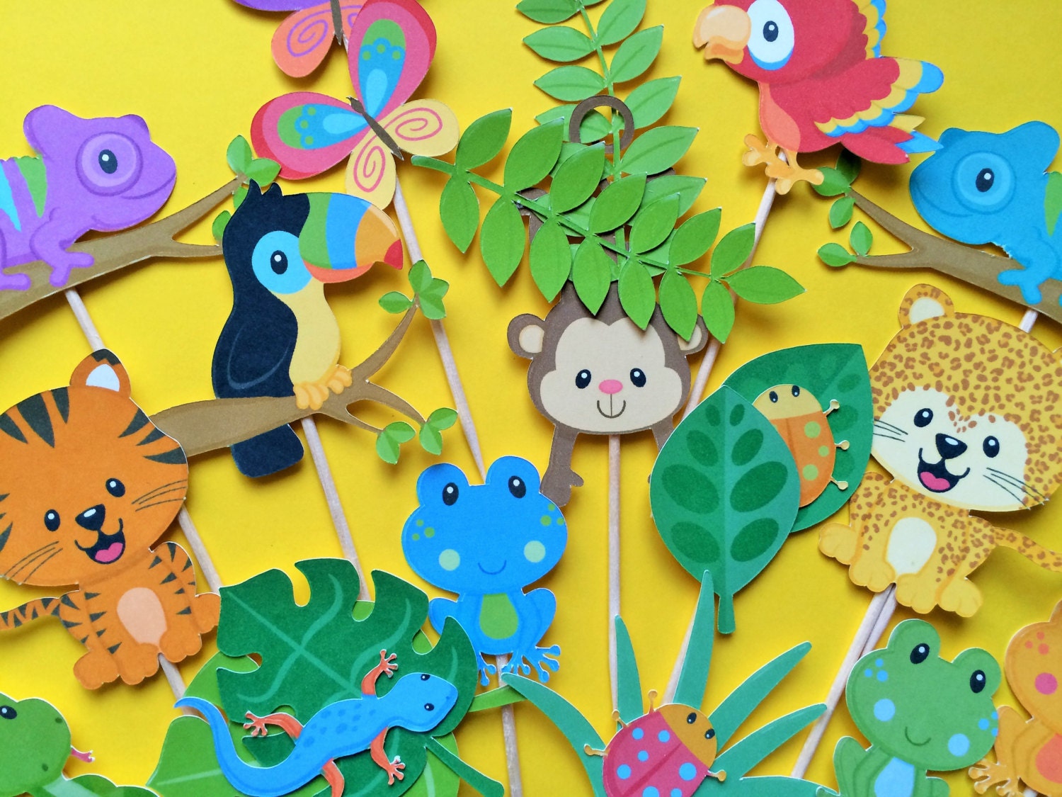 Rainforest Animals Cupcake Toppers Forest Animal Toppers - Etsy Australia