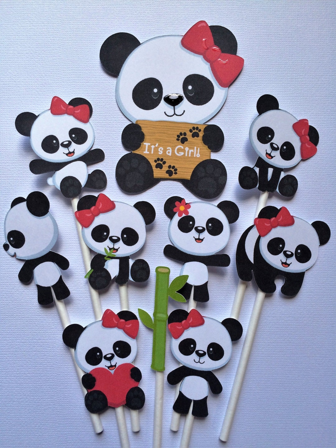 Panda Cupcake Toppers Panda Toppers Baby Panda Toppers Baby - Etsy