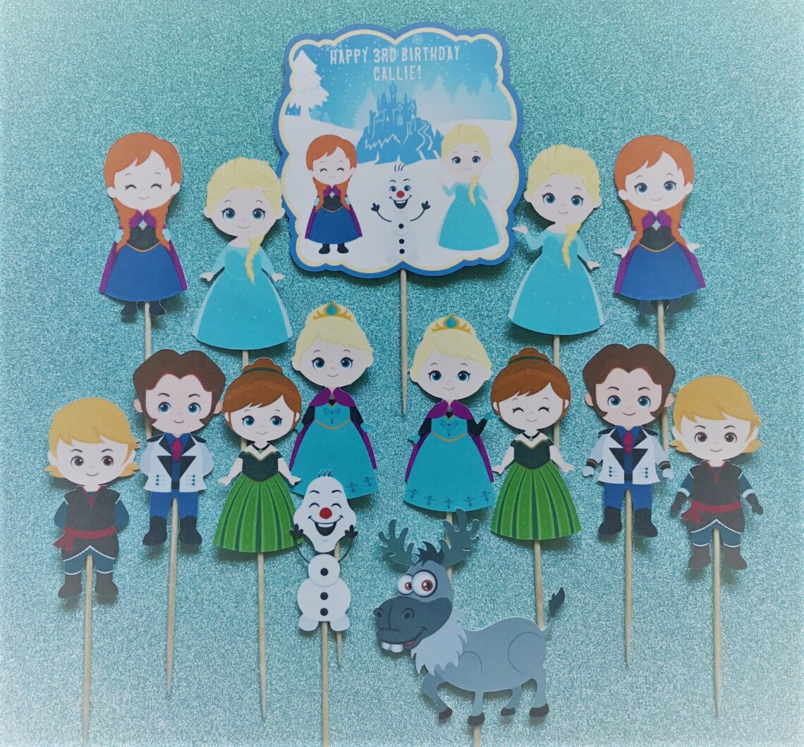 Frozen Cupcake Toppers Frozen Toppers Frozen Party Disney | Etsy