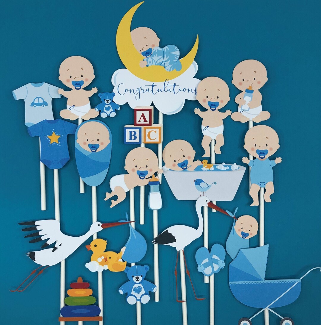 Baby Cupcake Toppers Baby Shower Toppers Baby Shower Cake - Etsy