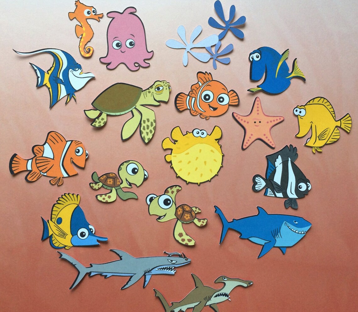 Finding Nemo Cupcake Toppers Sea Life Cupcake Toppers Nemo | Etsy