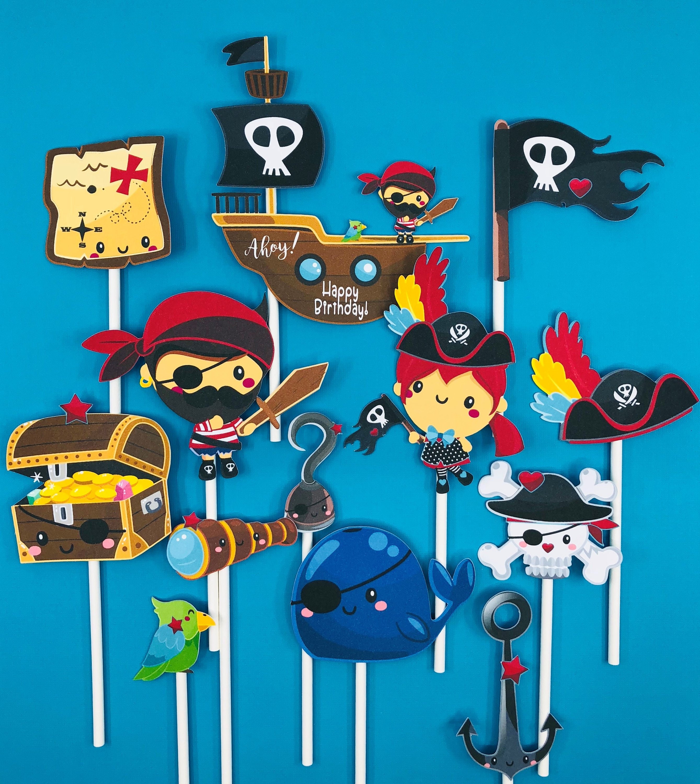 Pirates cupcake toppers 12 pirates toppers Pirate party | Etsy