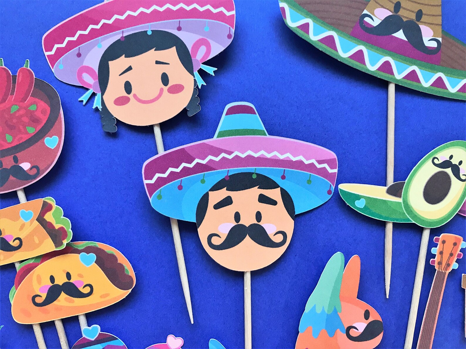 Cinco De Mayo Toppers 16 Cinco De Mayo Cupcake Toppers Cinco - Etsy