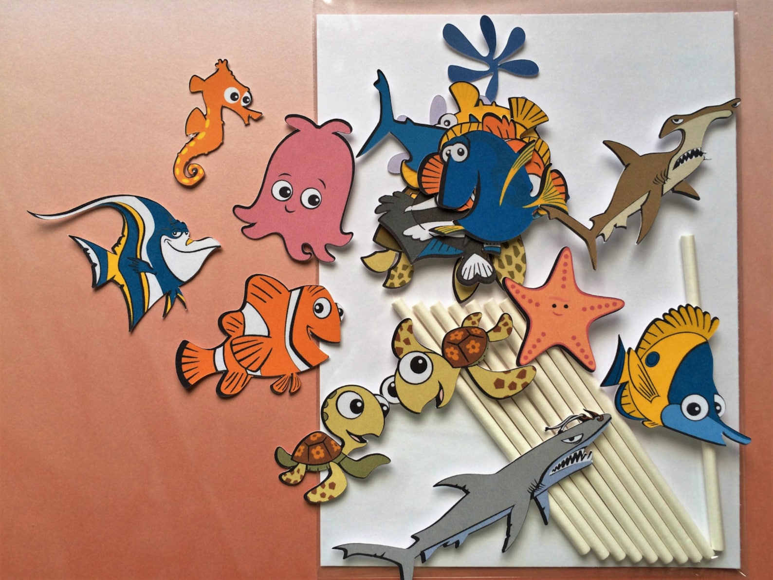 Finding Nemo Cupcake Toppers Sea Life Cupcake Toppers Nemo | Etsy