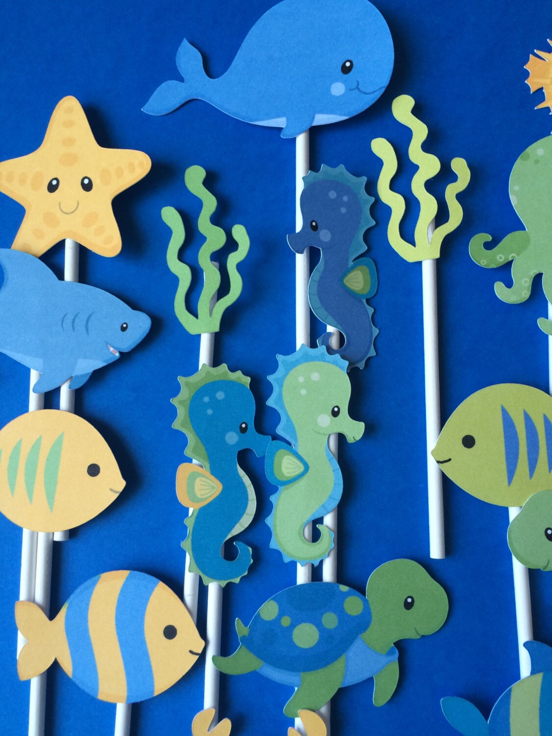Sea Cupcake Toppers 20 Sea Cupcake Toppers Sea Creatures | Etsy