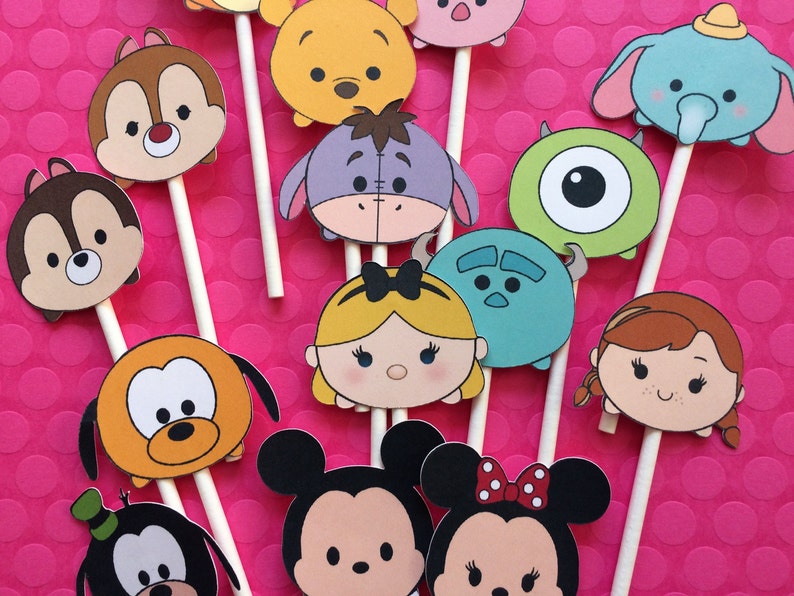 Tsum Tsum Disney Inspired Cupcake Toppers Tsum Tsum Party - Etsy