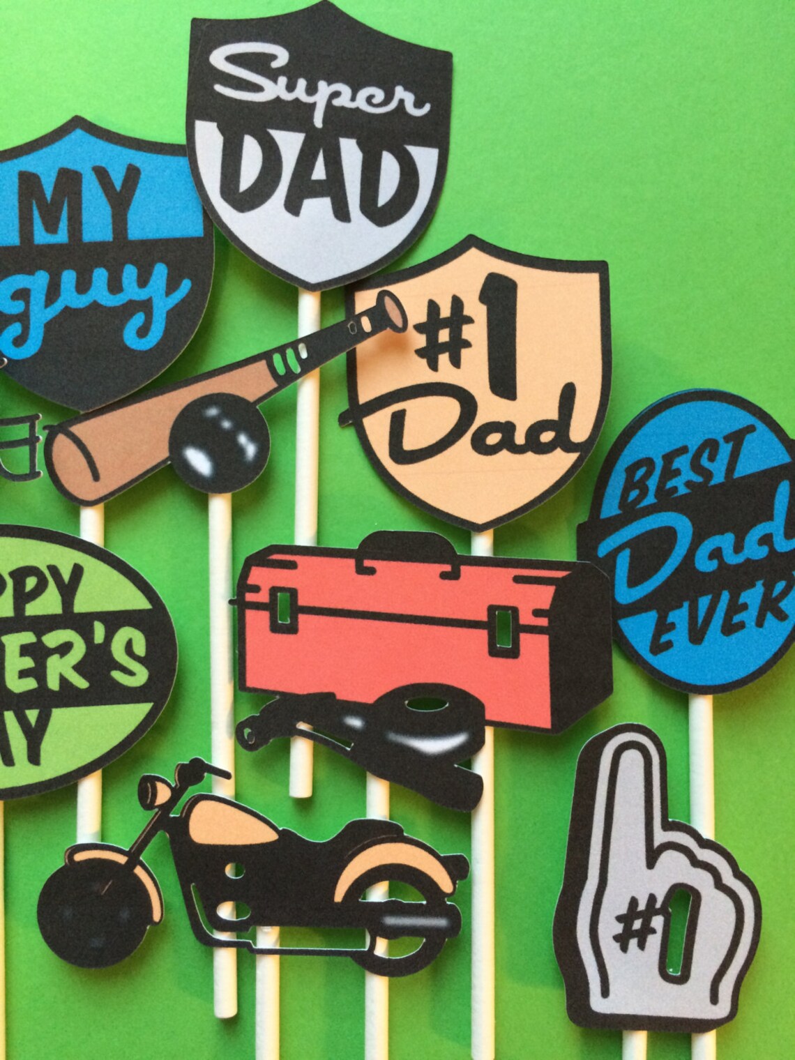 10 Father's Day Cupcake Toppers Dad's Day Cupcake - Etsy