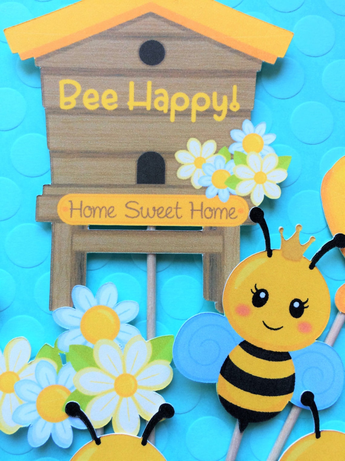 Bee Cupcake Toppers Bee Toppers Bee Themed Party Toppers - Etsy