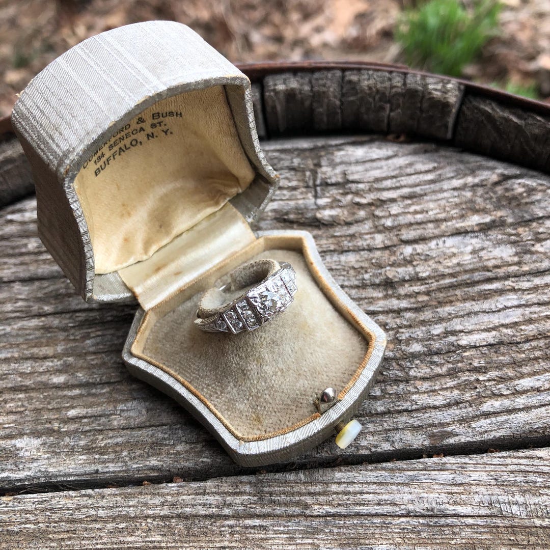 Antique Ring Box, Victorian Ring Box, Push Button Ring Box, MOP Ring ...