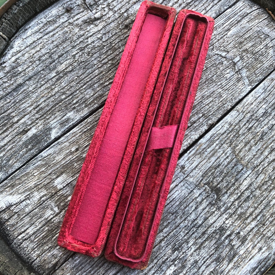 Victorian Pen Box, Antique Pen Box, Velvet Pen Box, Victorian Velvet ...