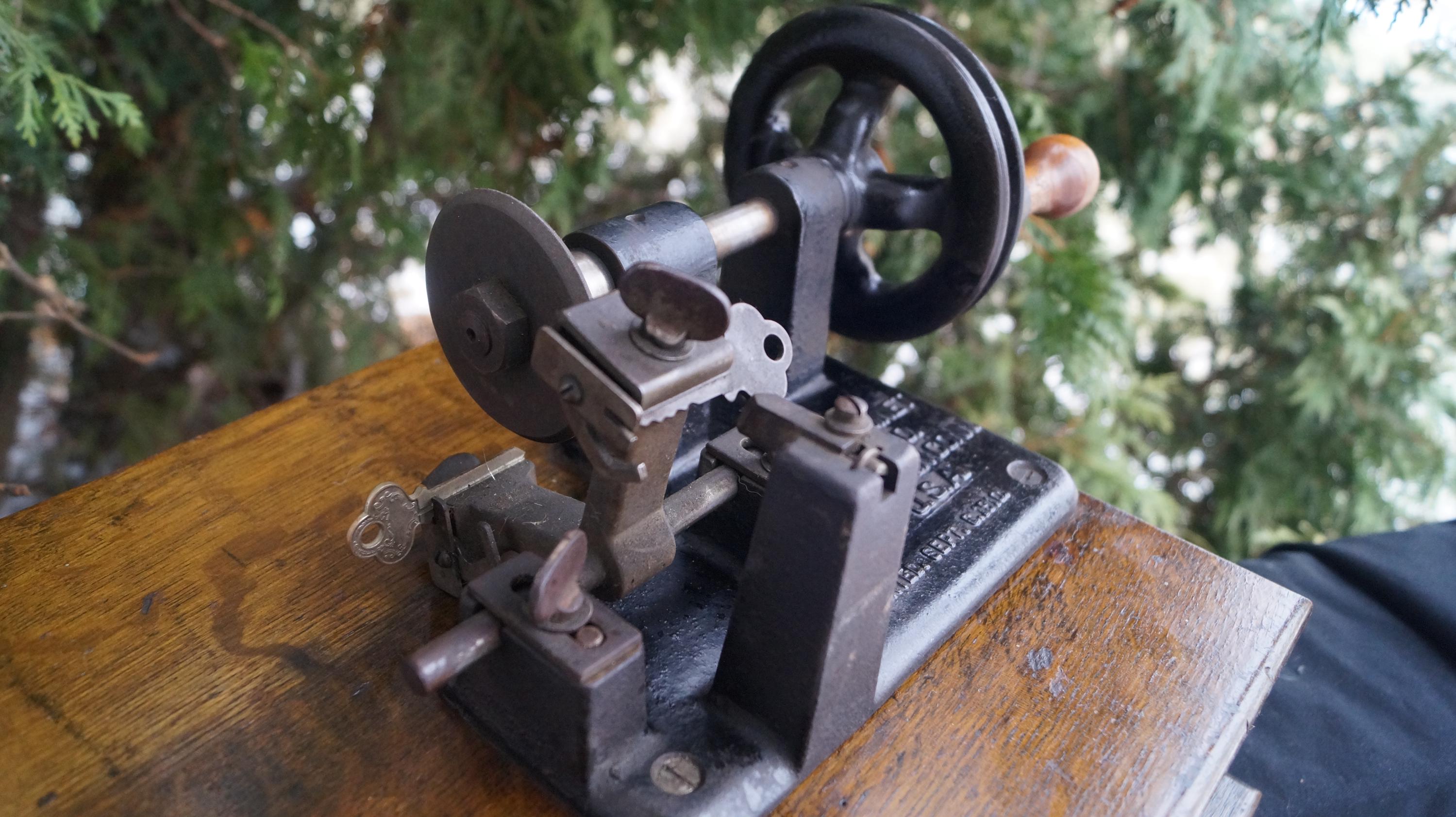 Antique 1910s Corbin Cabinet & Lock Company Key Cutter - COMEPLETE ...