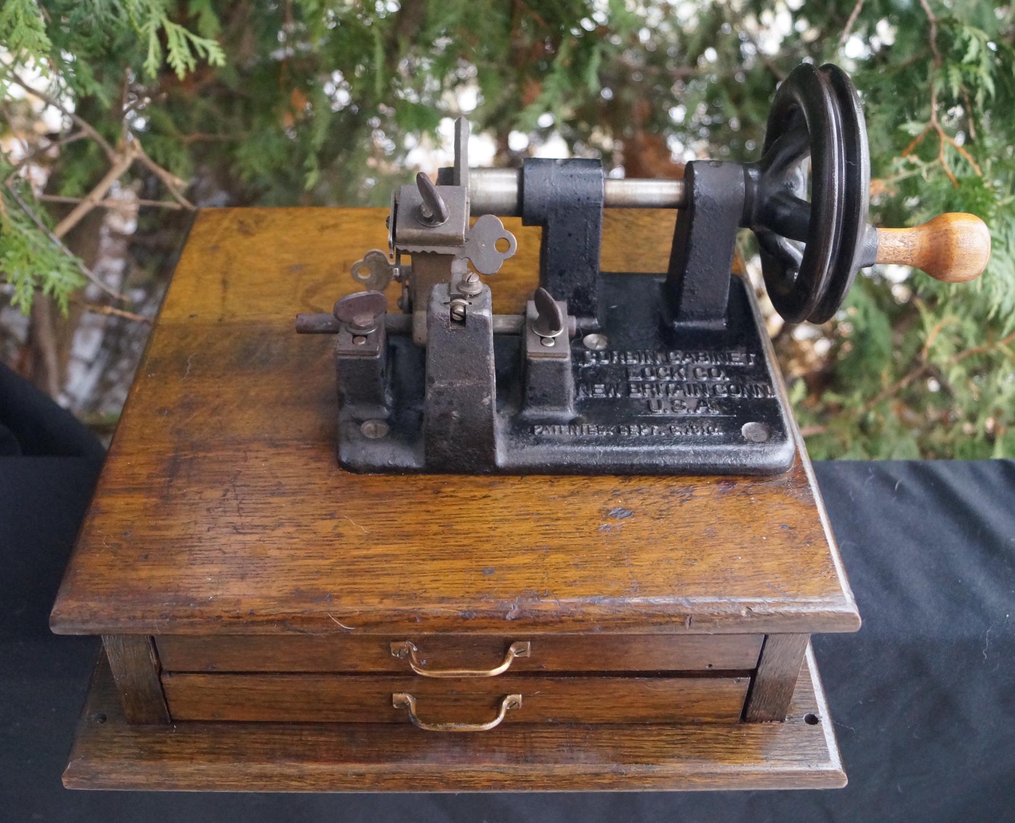 Antique 1910s Corbin Cabinet & Lock Company Key Cutter - COMEPLETE ...