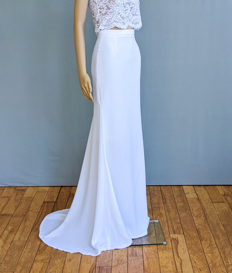 Mermaid Bridal Skirt Short Sweep Train White Long Skirt | Etsy