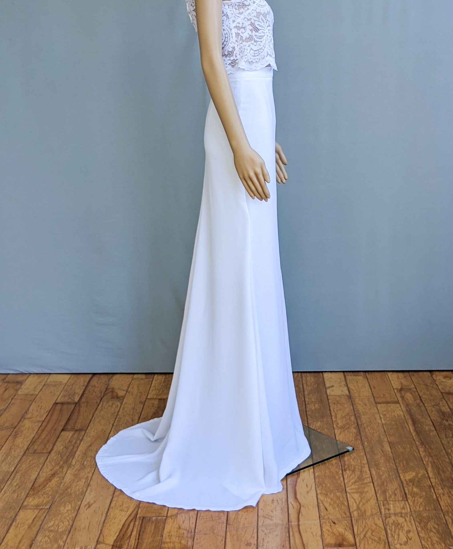 Mermaid Bridal Skirt Short Sweep Train White Long Skirt - Etsy