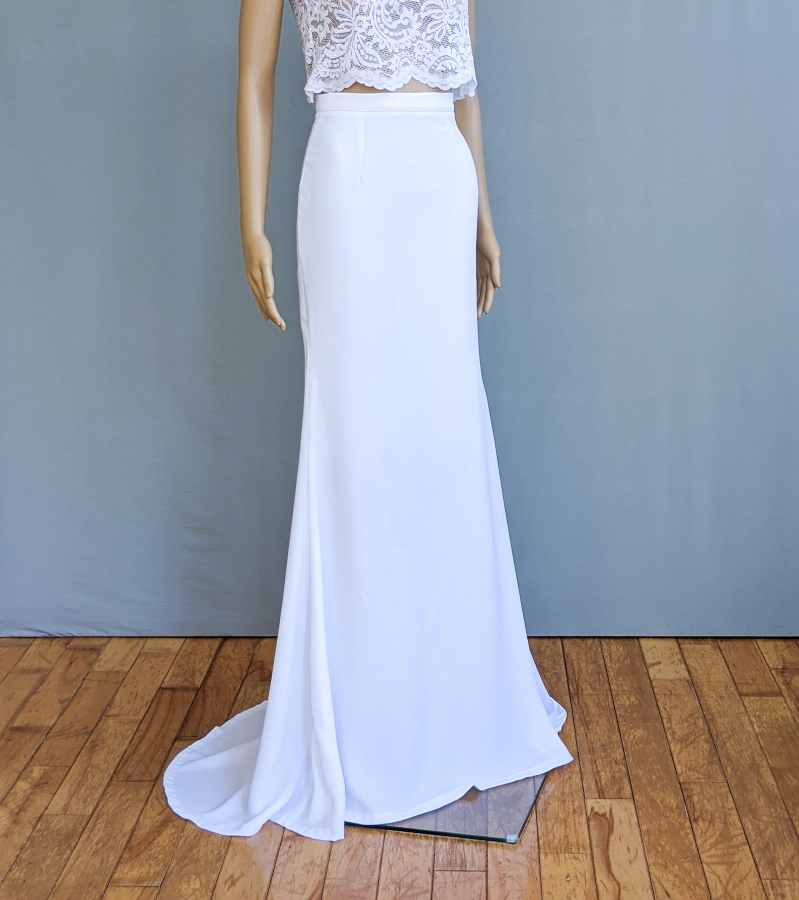 Mermaid Bridal Skirt Short Sweep Train White Long Skirt - Etsy