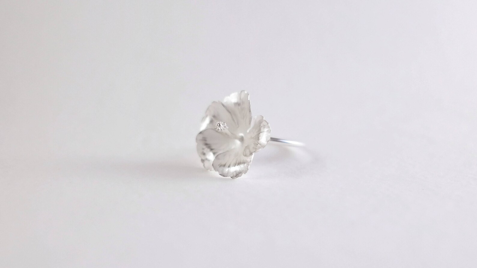 Silver Hibiscus Ring Real Flower Ring Botanical Ring - Etsy