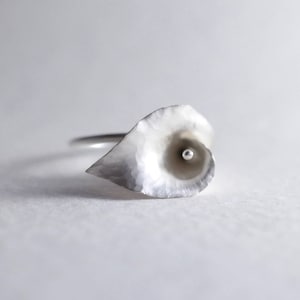 Calla Lily Ring Silver Calla Lily Botanical Ring Nature - Etsy