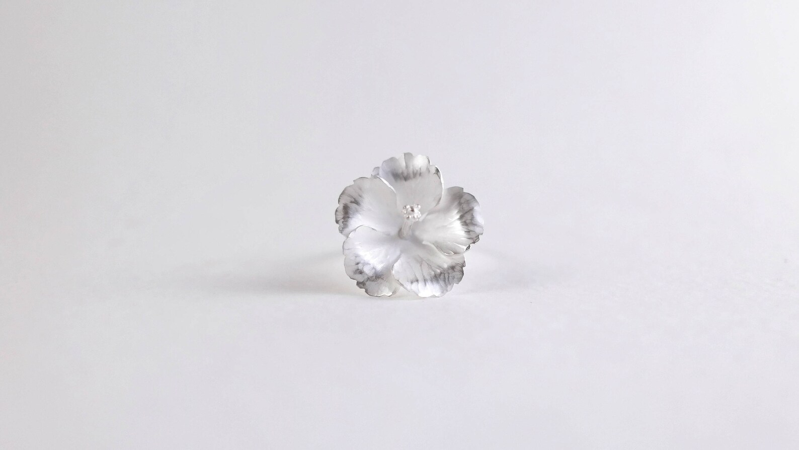 Silver Hibiscus Ring Real Flower Ring Botanical Ring - Etsy