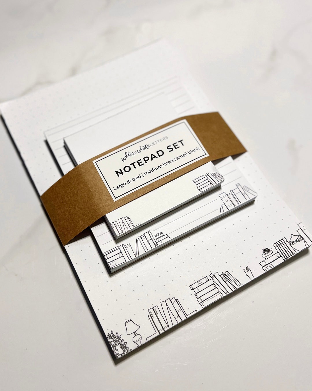 Book Themed Notepad Set Dotted Notepad Lined Notepad - Etsy