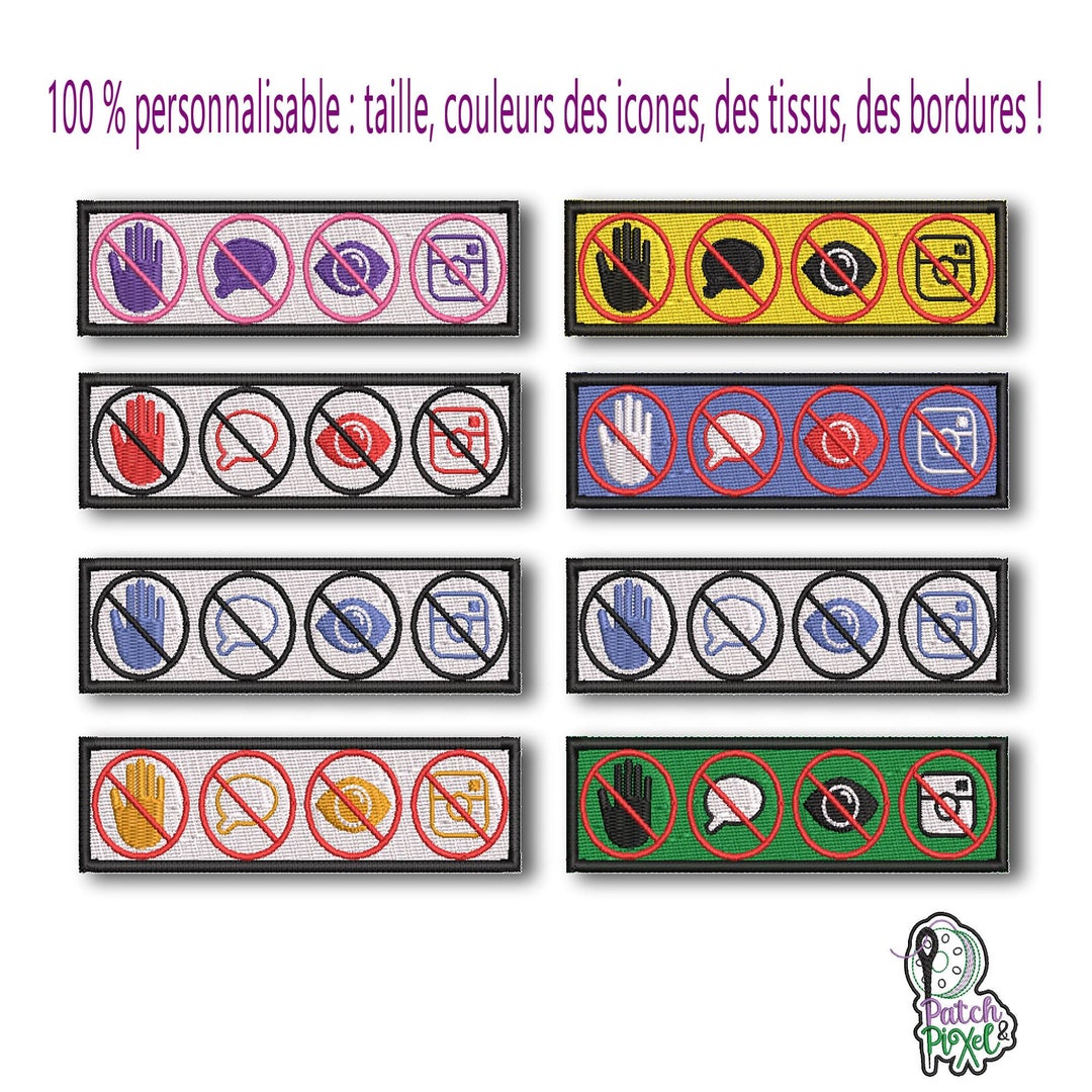 PROHIBITED LABEL Patch Badge Label Embroidery for Various Textile ...