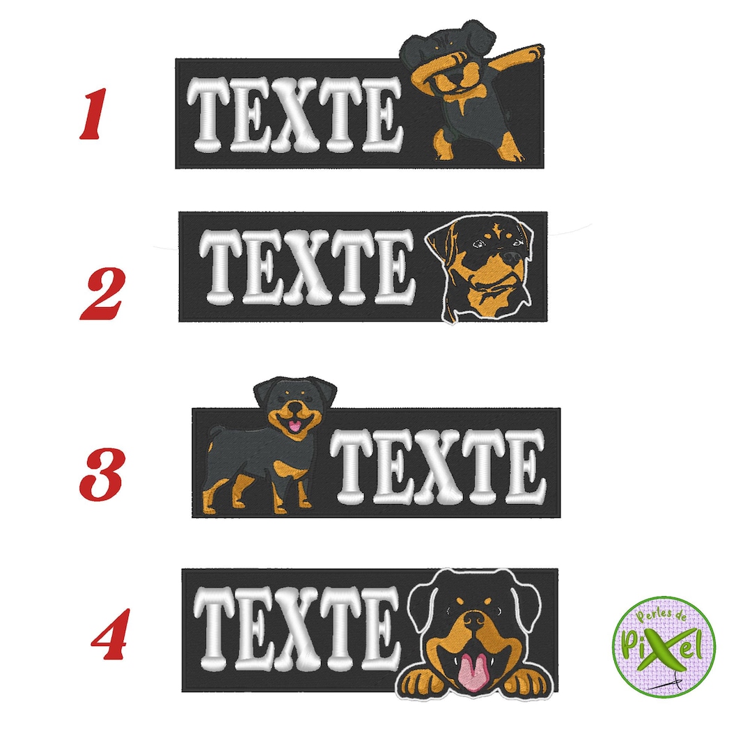 ROTTWEILER Patch Badge Label Embroidery to Customize Various Textile ...