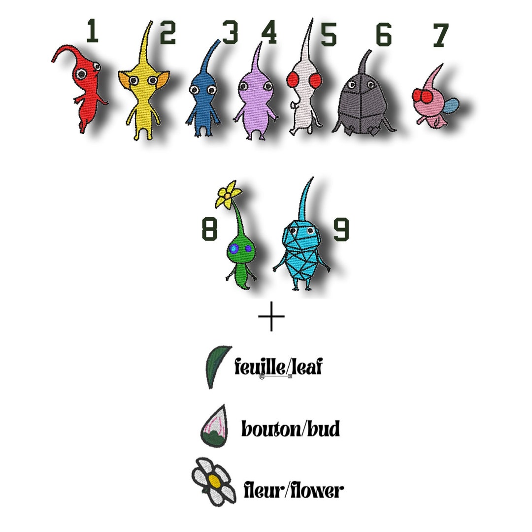 PIKMIN Embroidery Patch to Customize Different Textile Supports or Your ...
