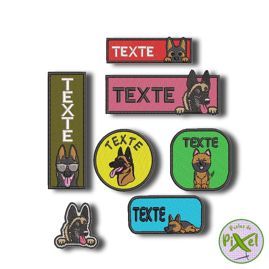 MALINOIS Patch écusson ou bandeau brodé à personnaliser pour customiser différents supports ...