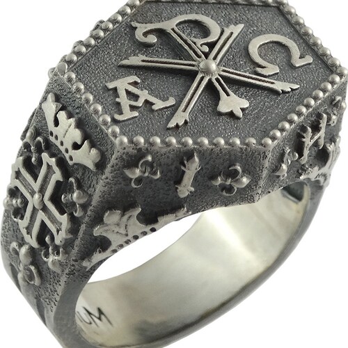 Chi Rho Ring Alpha and Omega Freemason Knights Templar - Etsy