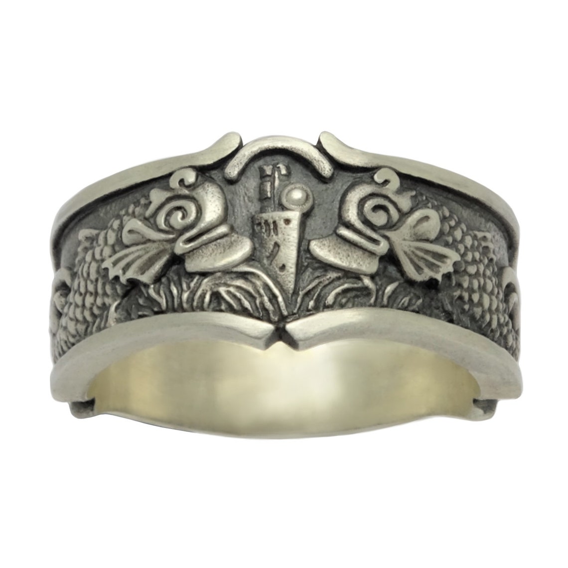 Submarine Warfare Navy Sterling Silver 925 Men Band Ring Handcrafted US ...