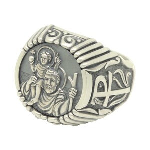 Saint Christopher Sterling Silver Men Ring Handcrafted - Etsy
