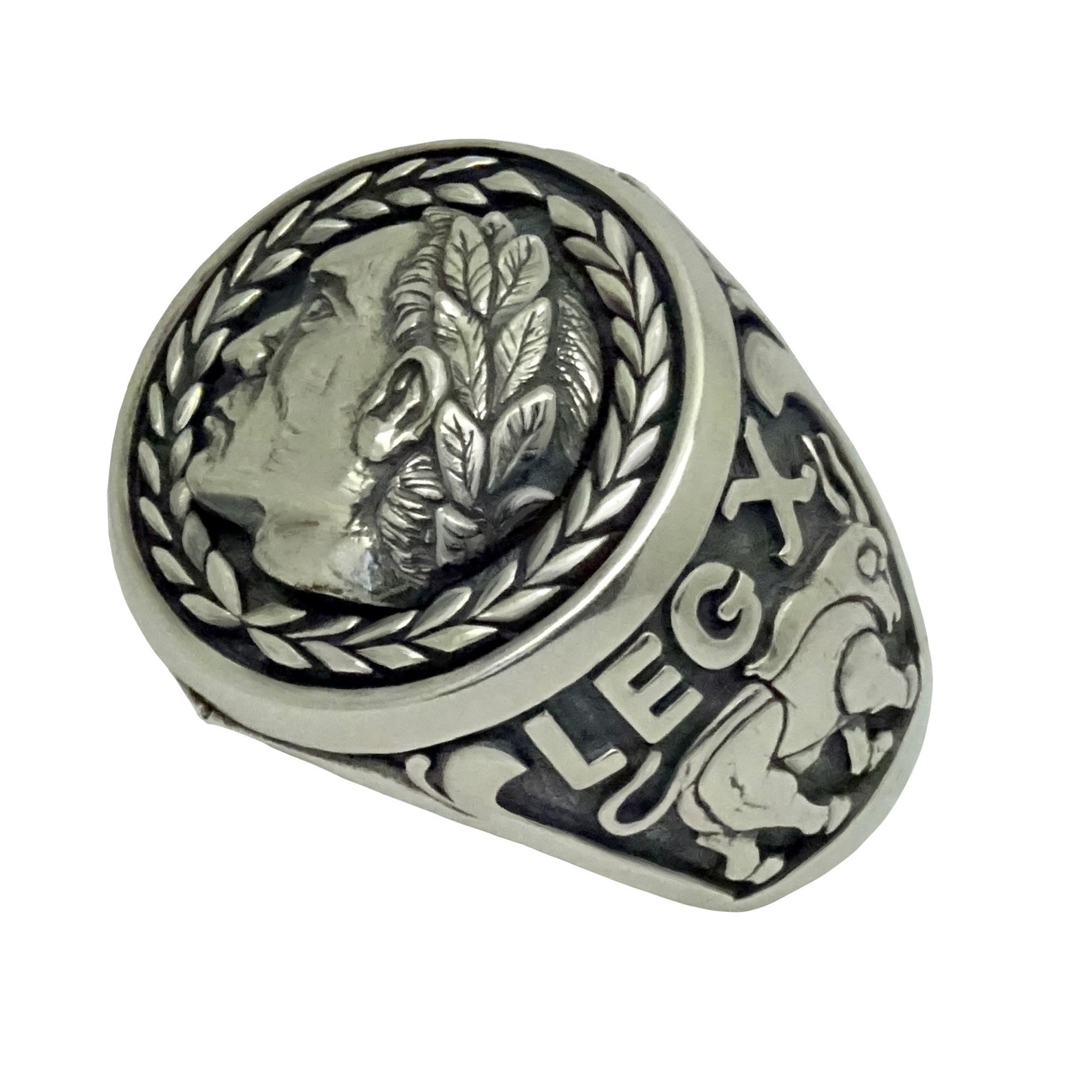Roman Emperor Sterling Silver Men's Ring Gaius Julius - Etsy