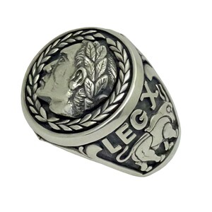 Roman Emperor Sterling Silver Men's Ring Gaius Julius Caesar SPQR ...