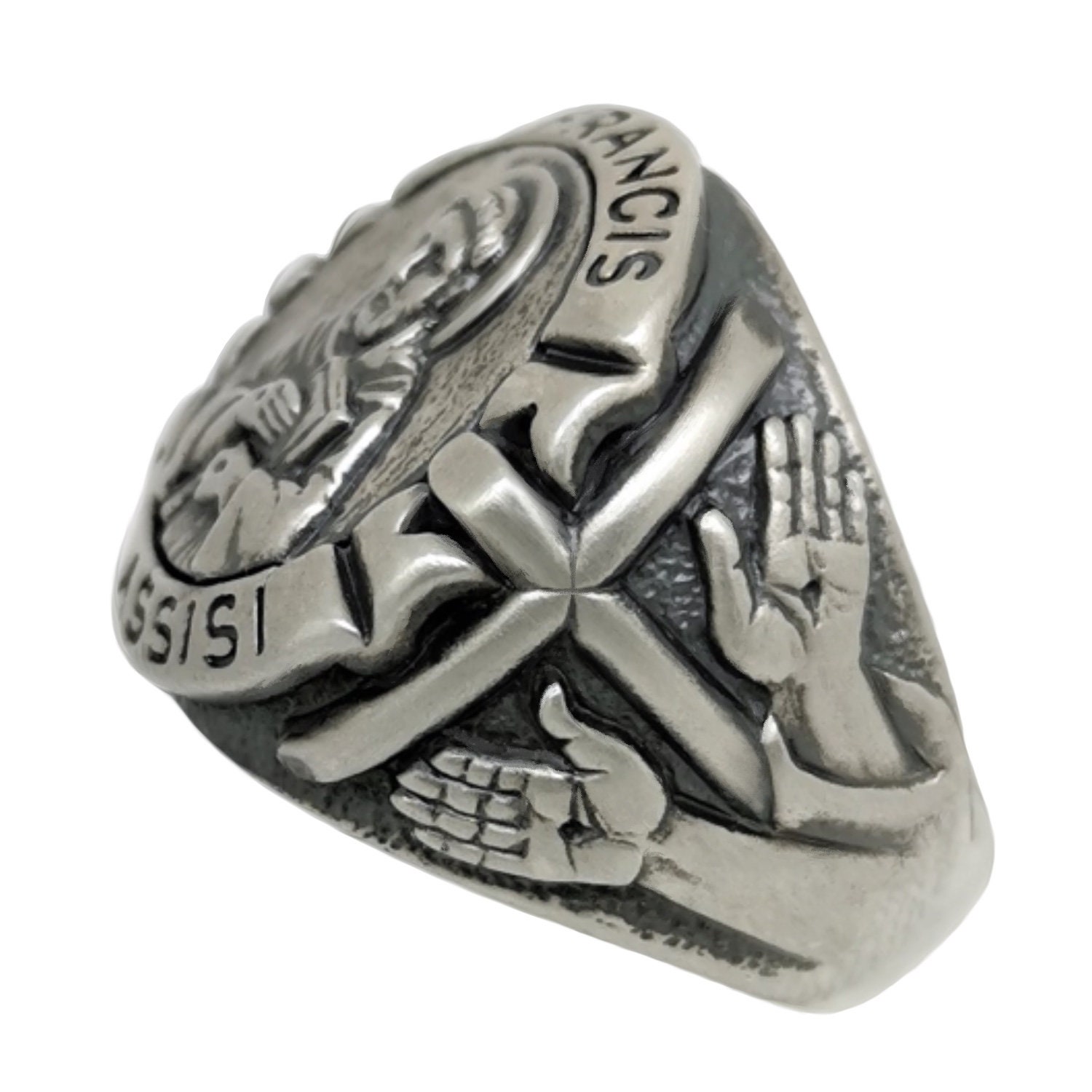 Saint Francis of Assisi Sterling Silver Stigmata Men Ring | Etsy