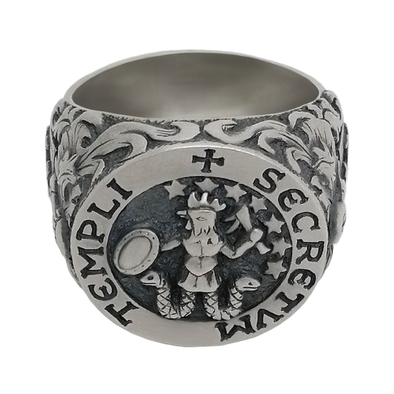 Knights Templar Sigil of Abraxas Sterling Silver 925 Mens Ring | Etsy
