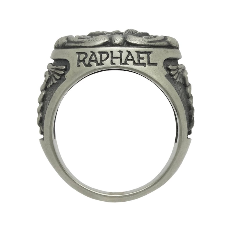 Saint Raphael Archangel Silver Men Ring Handcrafted Medical - Etsy