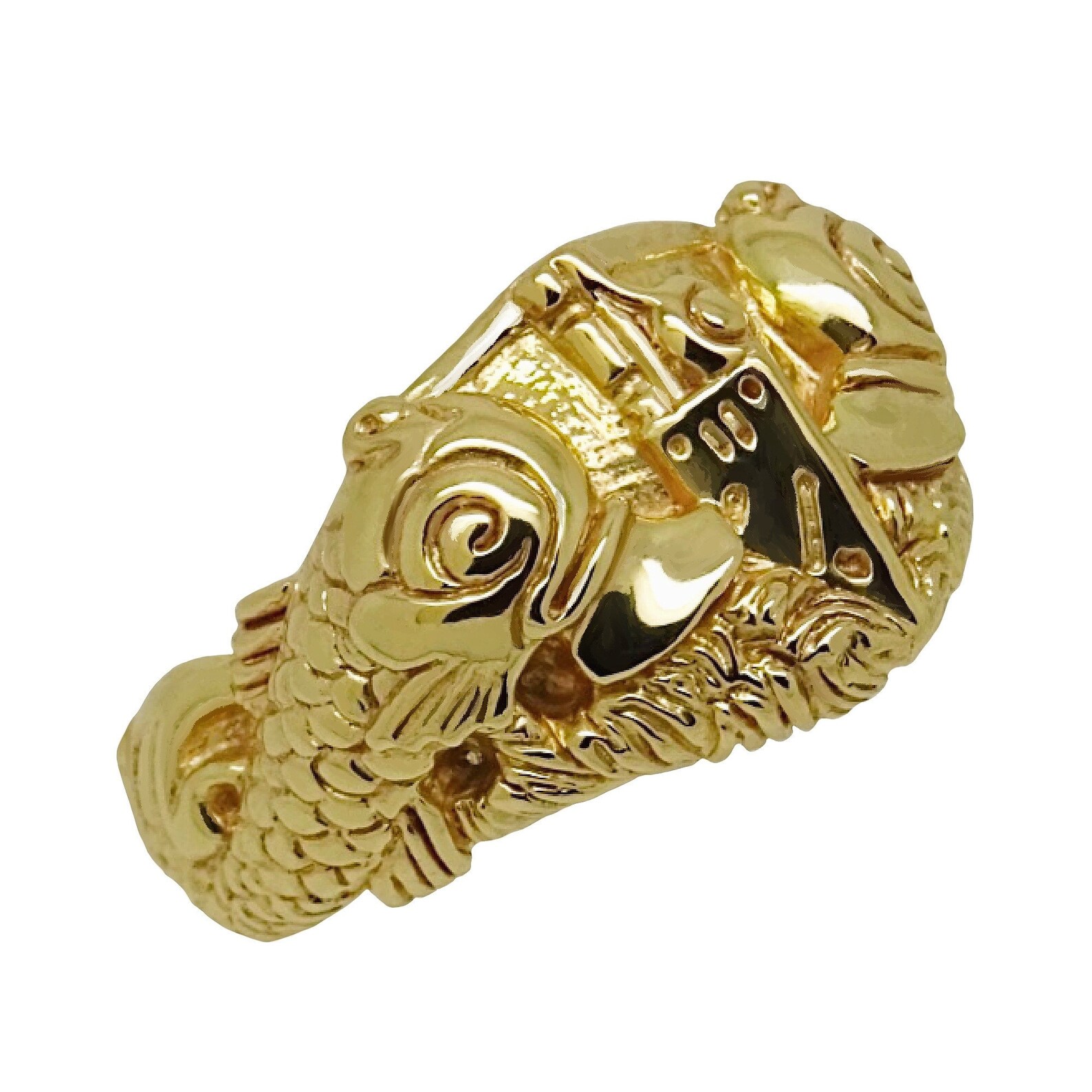 Solid Gold 10k Submarine Dolphins Mens Ring Warfare Handmade - Etsy