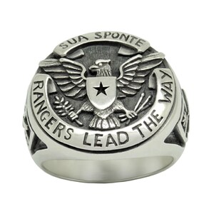 Rangers Sterling Silver Mens Ring Army 75th Ranger Regiment Sua Sponte ...
